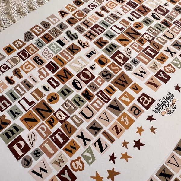 Typography Stickers - Etsy