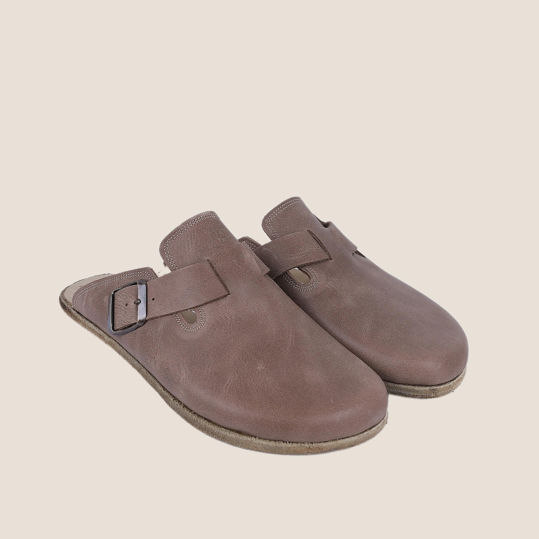 Handmade BIZON CRAZY Leather Clog Sandals: Zero Drop Barefoot Shoes - Etsy