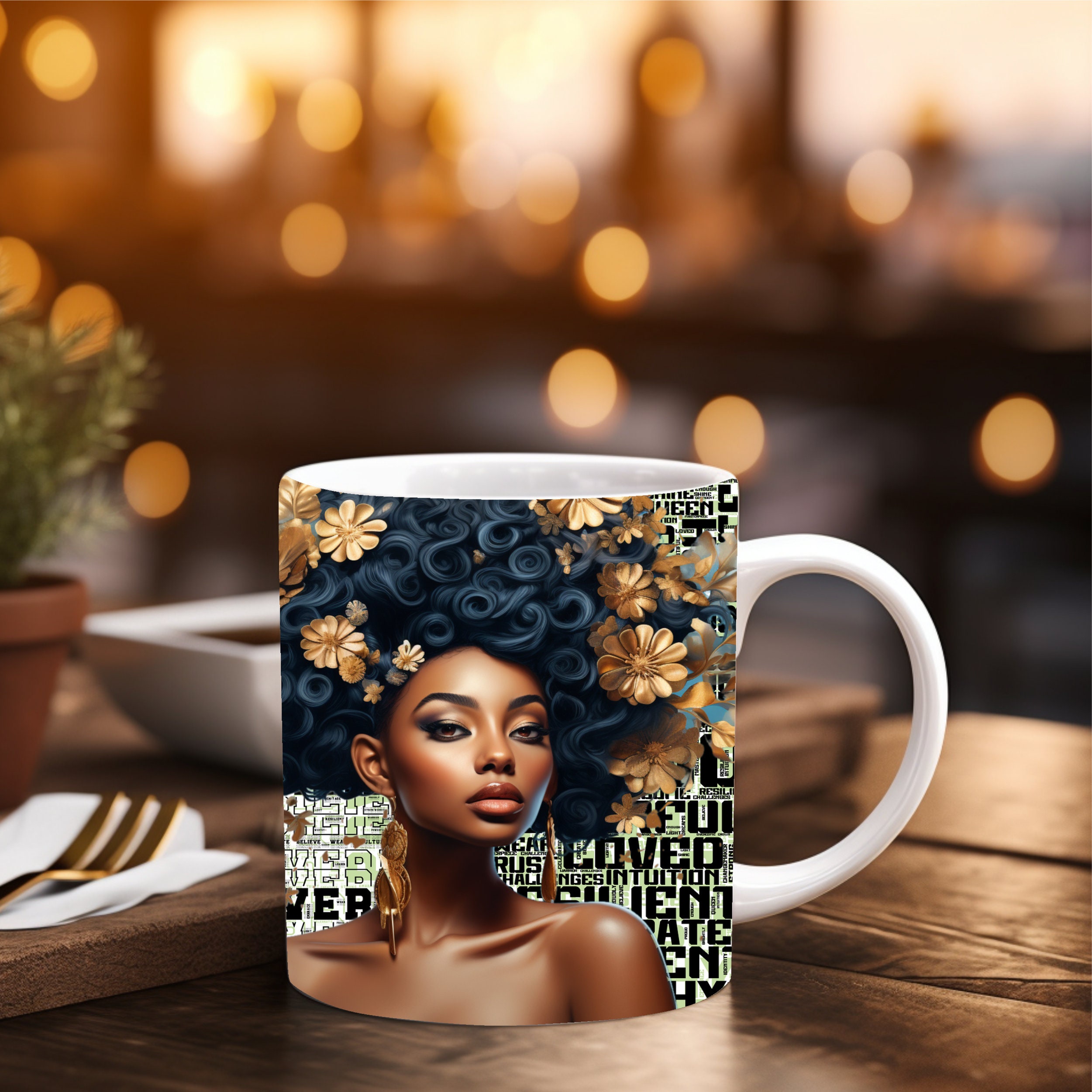10 Black Woman Mug Wrap Bundle Sublimation Design, 11oz Mug Wrap Design ...