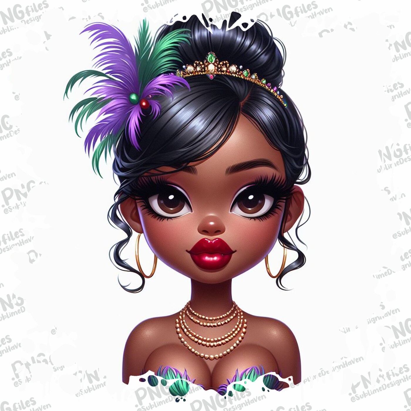 9x Black Woman Mardi Gras Bundle Sublimation Design PNG - Etsy