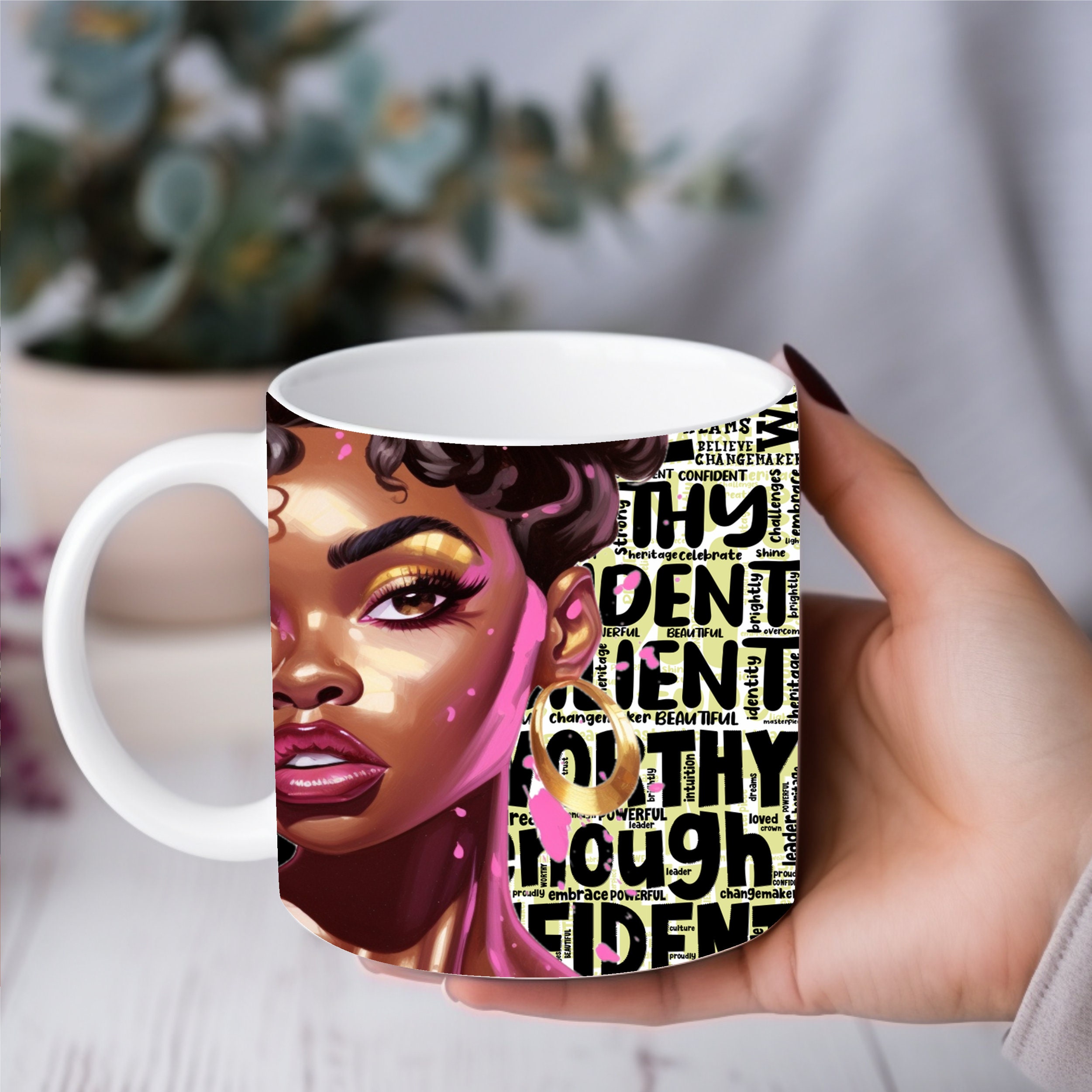 10 Black Woman Mug Wrap Bundle Sublimation Design, 11oz Mug Wrap Design ...