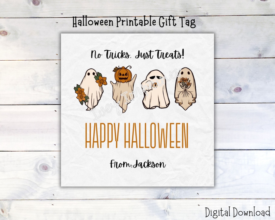 Customizable Halloween Party Favor Tag, Halloween Gift Tag, Printable ...