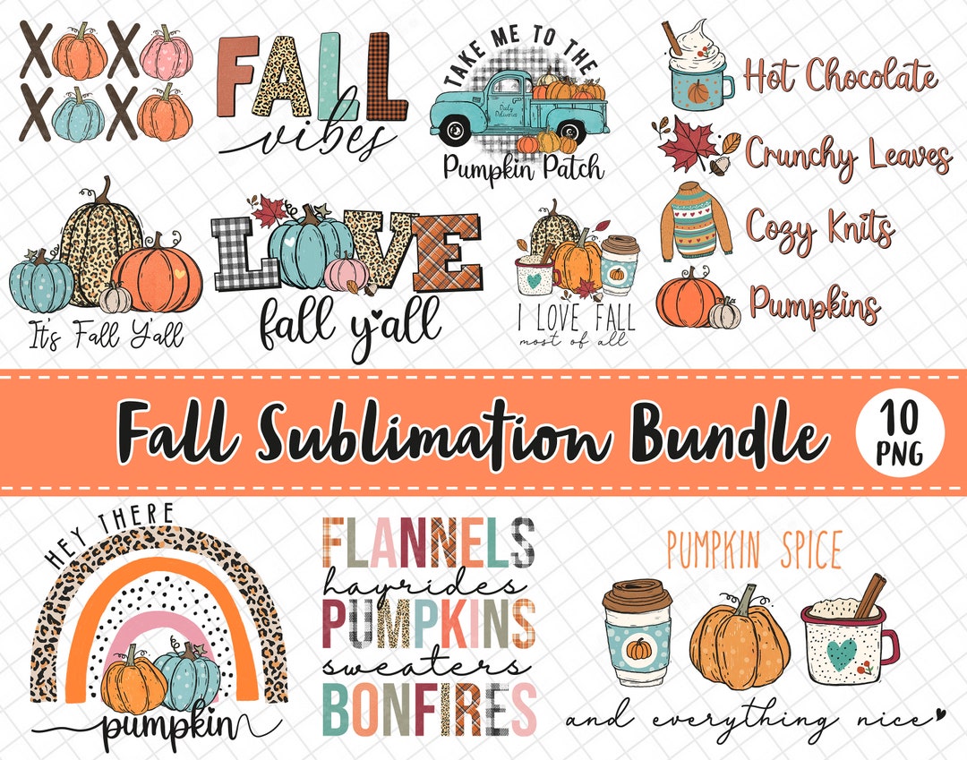Hey There Pumpkin Fall PNG Sublimation Bundle Comfort Colors - Etsy
