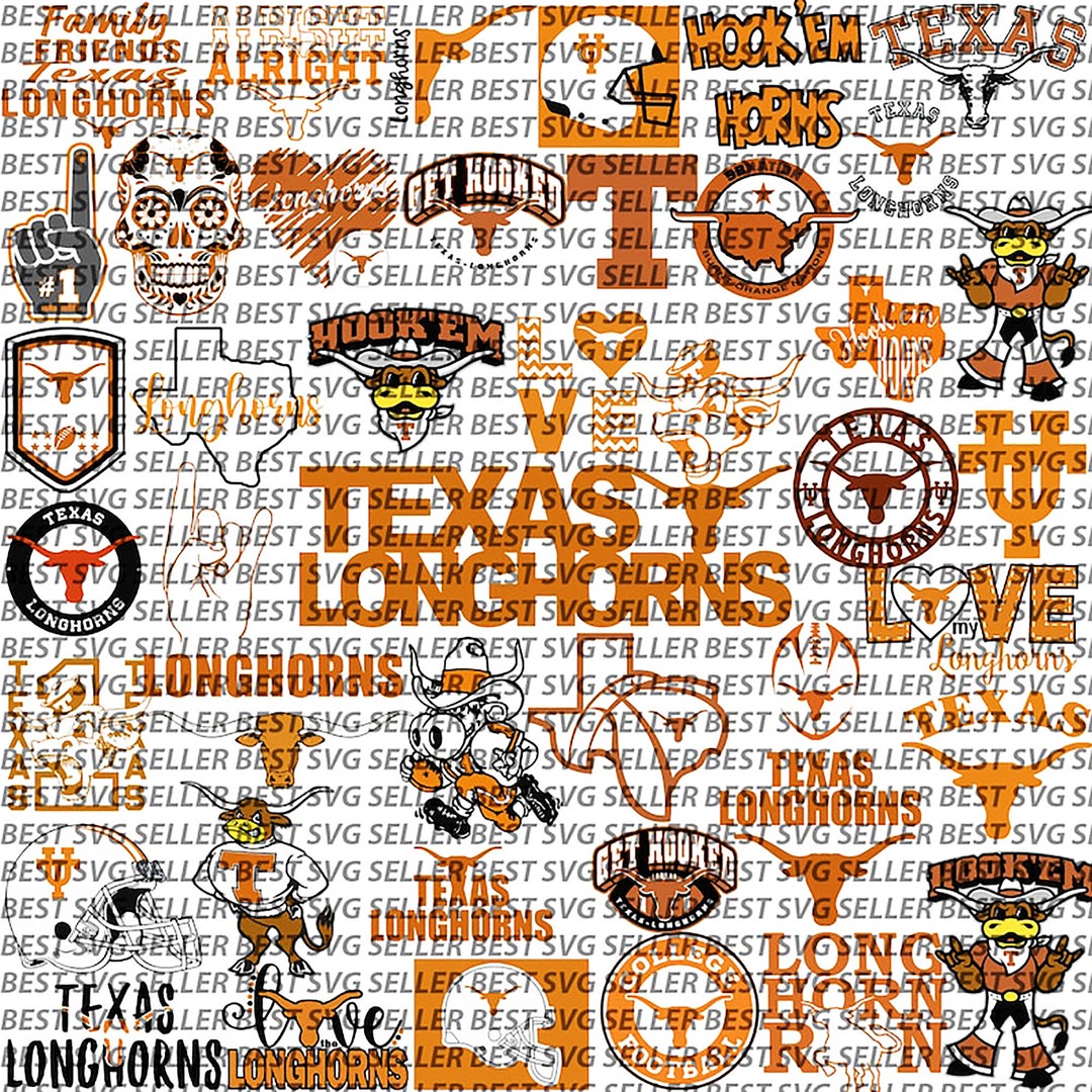 Longhorns SVG Basketball SVG Texas Football SVG Collage - Etsy UK