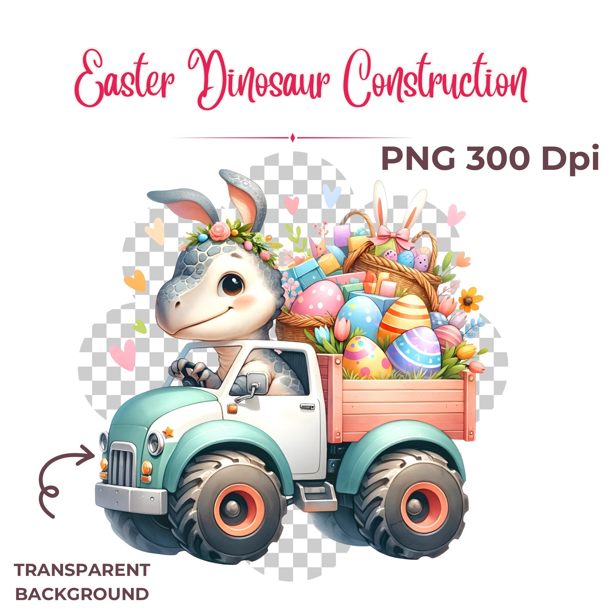 Watercolor Easter Dinosaur Clipart: Nursery PNG Set (commercial Use) - Etsy