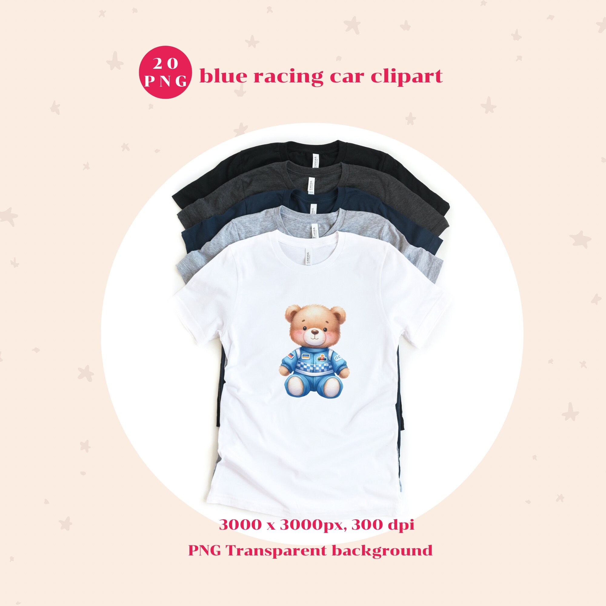 Blue Racing Bears Clipart: Watercolor Nursery PNG (digital Download) - Etsy