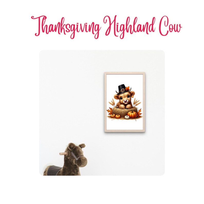 Watercolor Thanksgiving Highland Cow Clipart: Autumn Animals (PNG) - Etsy