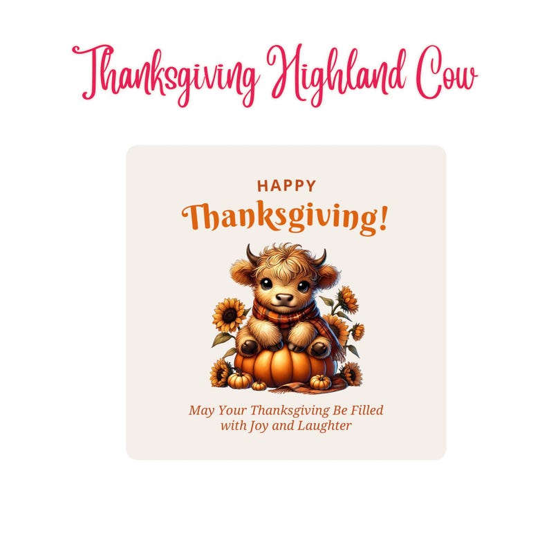 Watercolor Thanksgiving Highland Cow Clipart: Autumn Animals (PNG) - Etsy