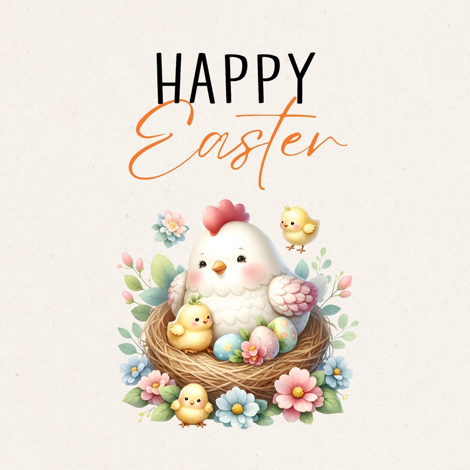 Watercolor Easter Ceramic Chicken Clipart, Ceramic Cute Chicks Clipart ...