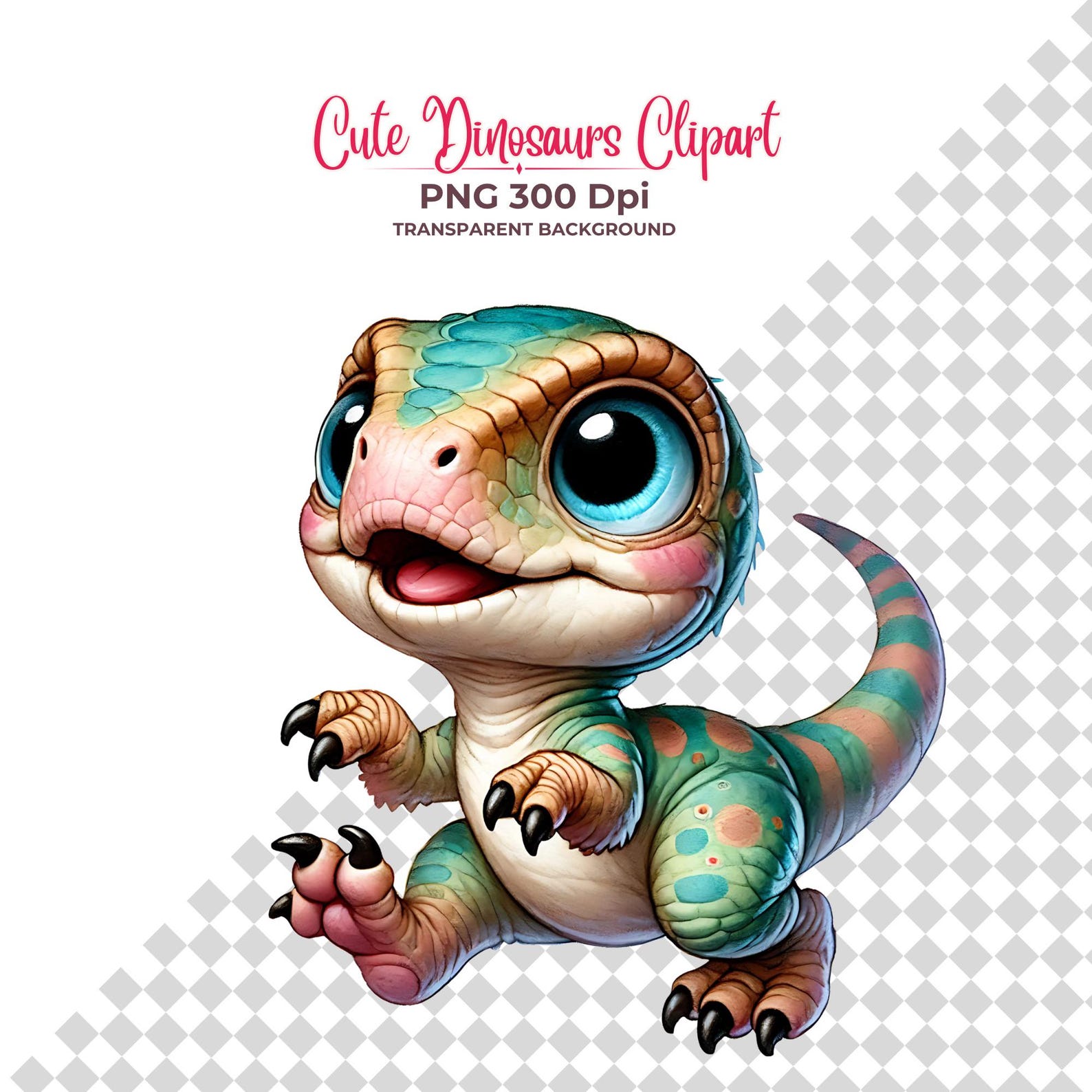 Watercolor Cute Dinosaur Clipart, Baby Dinosaur PNG, Dinosaur Baby ...