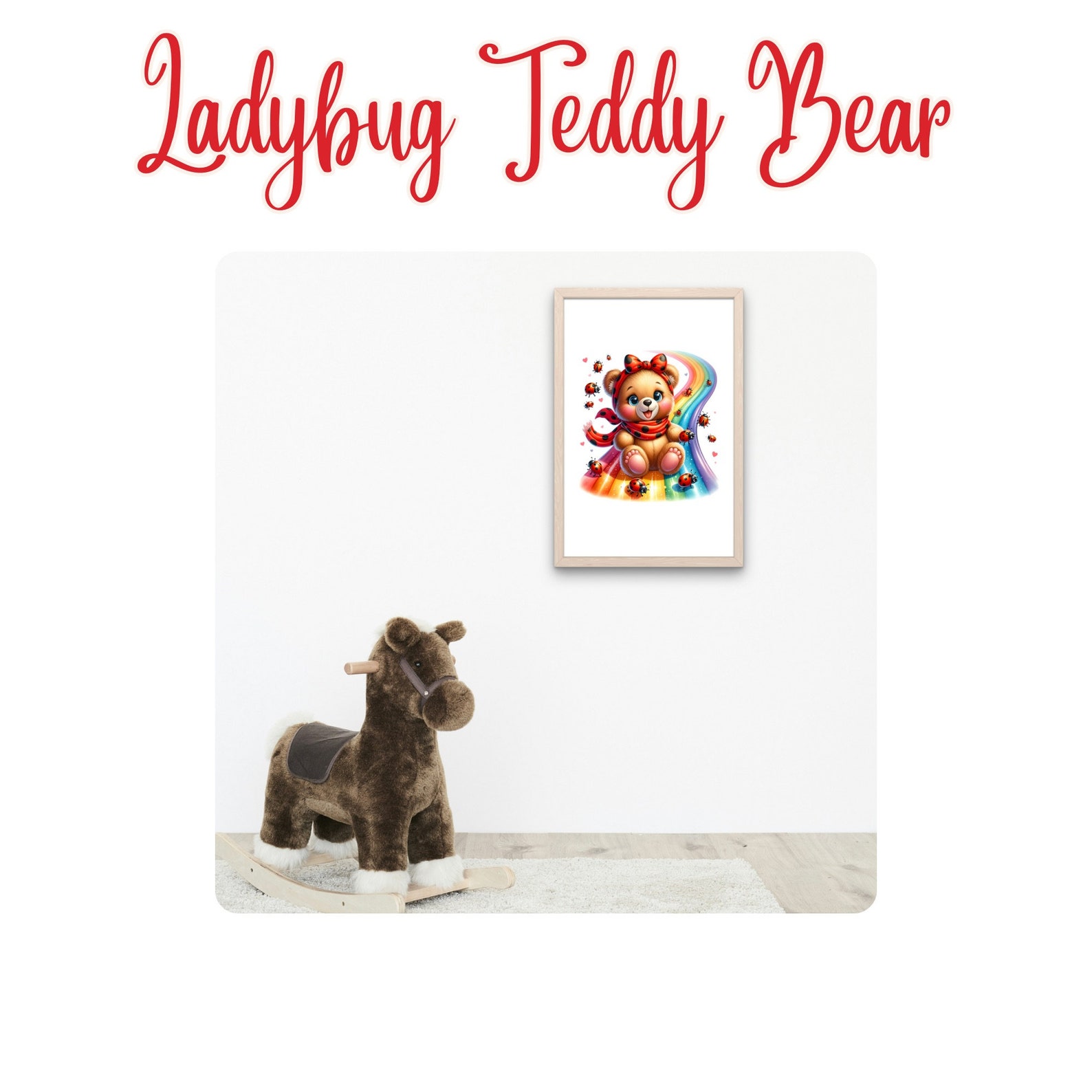 Watercolor Ladybug Teddy Bear Clipart: Nursery PNG (digital Download ...