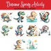 Watercolor Dinosaurs Spring Activity Clipart, Spring Sport Clipart ...