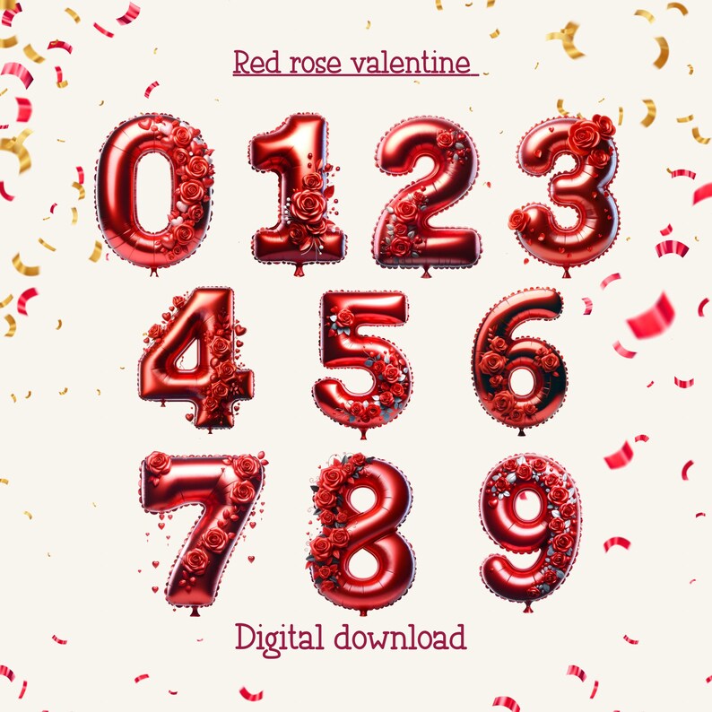 Balloon Letter Clipart, Valentines Day Balloon Clipart, Red Foil ...