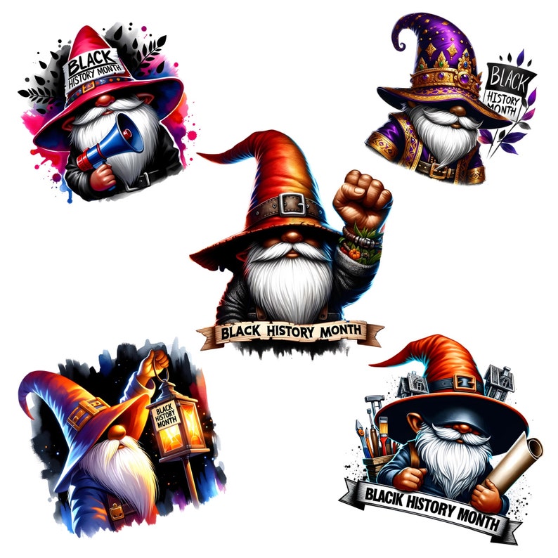 Black History Month Gnome Clipart, Black Historical Figures, Famous ...