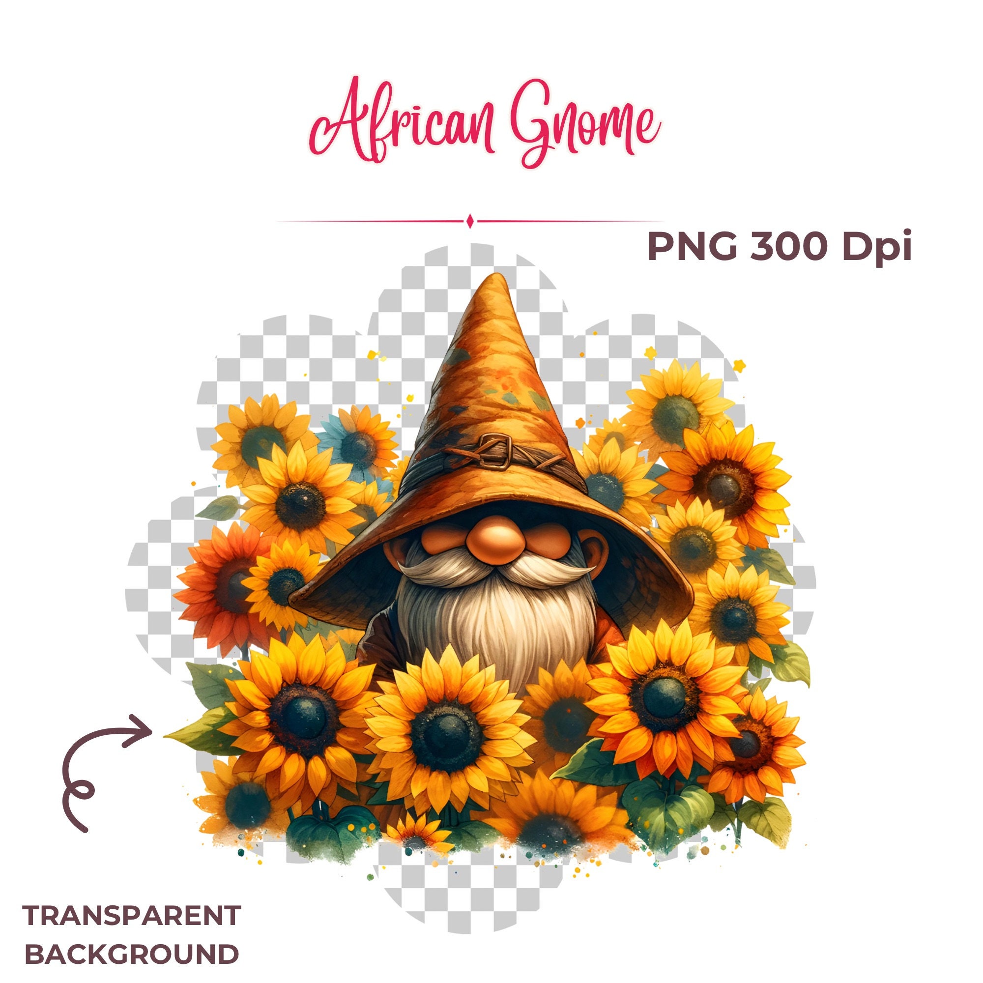 African Gnome Watercolor Clipart: Black History Month, Juneteenth (PNG ...