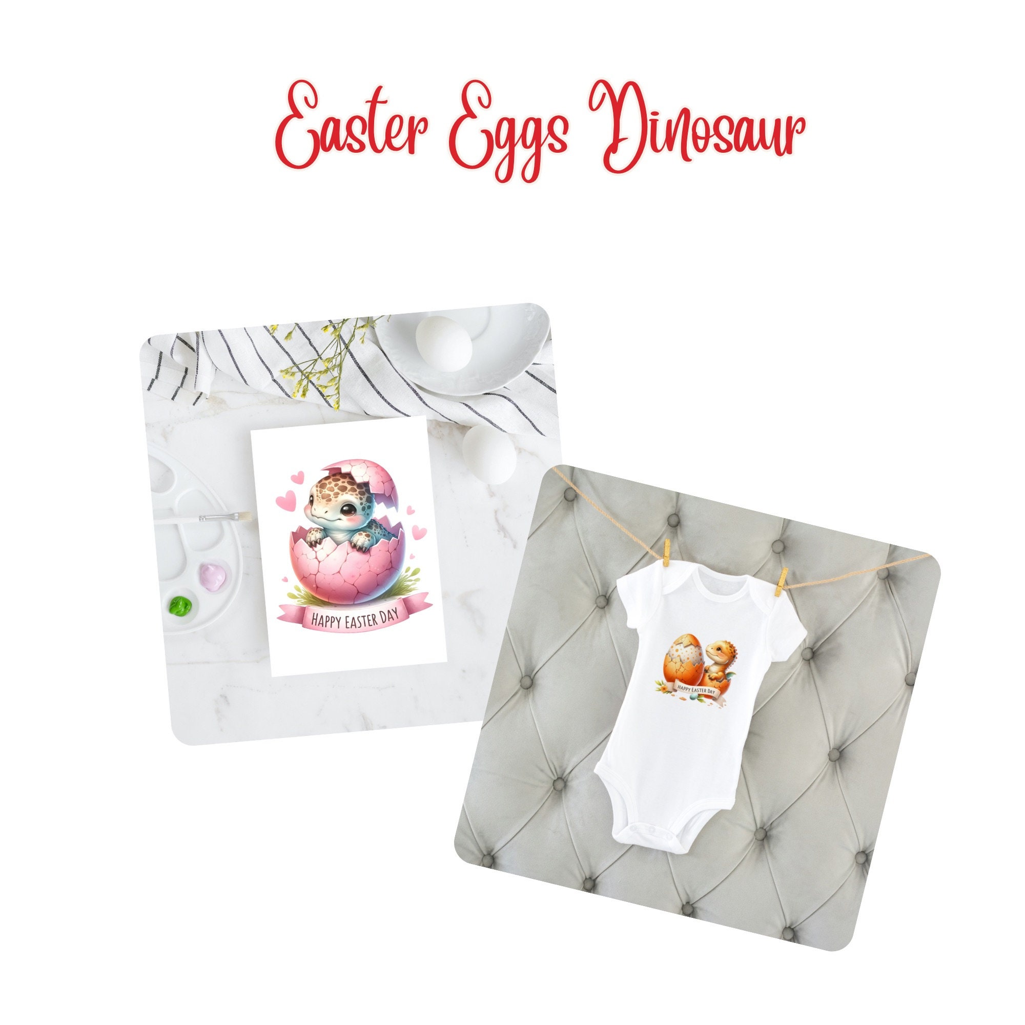 Watercolor Easter Dinosaur Clipart: Baby Dino PNG (commercial Use) - Etsy