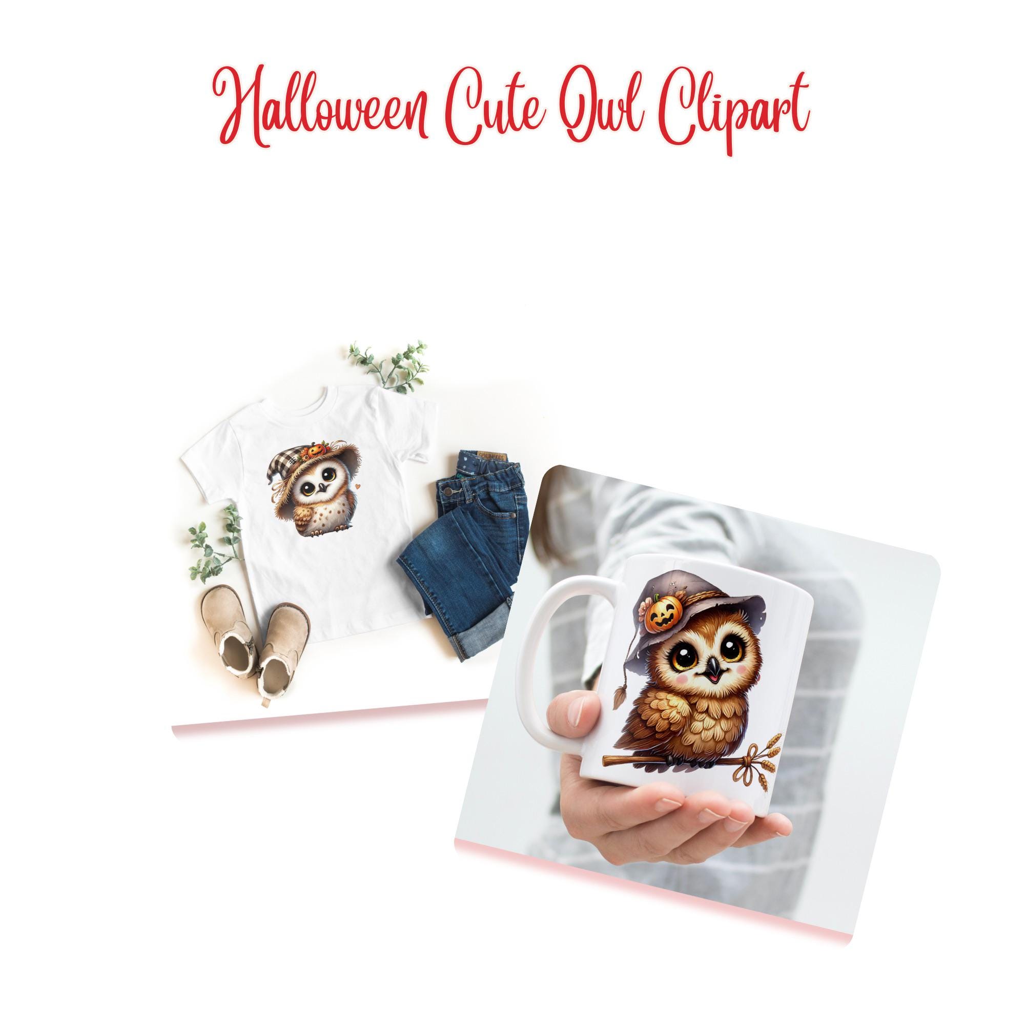 Watercolor Halloween Owl Clipart, Cute Jack-o-lantern PNG (commercial ...