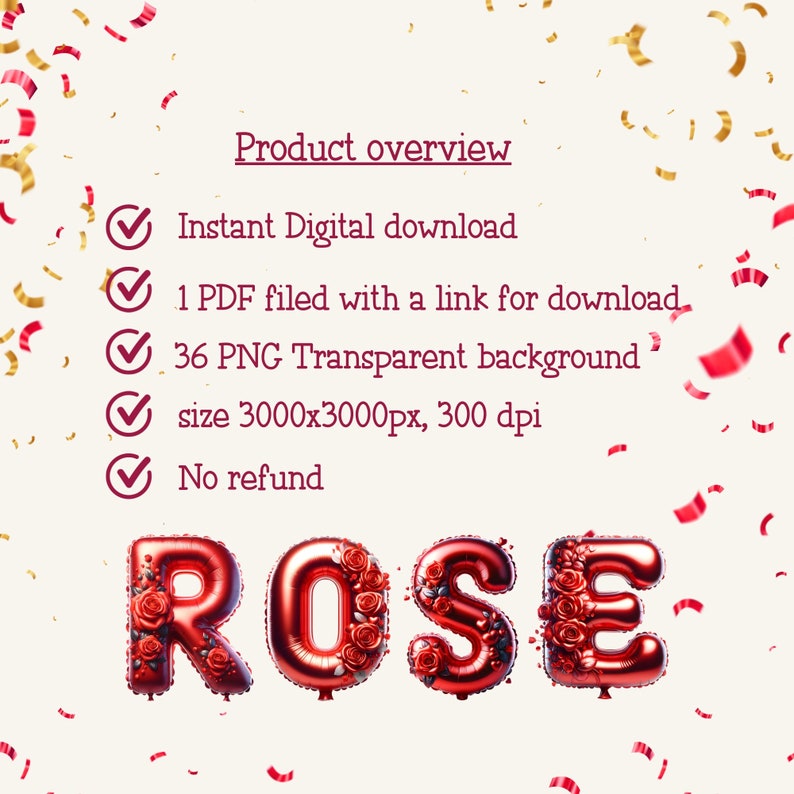 Balloon Letter Clipart, Valentines Day Balloon Clipart, Red Foil ...