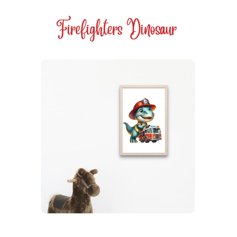 Watercolor Firefighter Dinosaur Clipart, Baby Dinosaur PNG, Cute ...