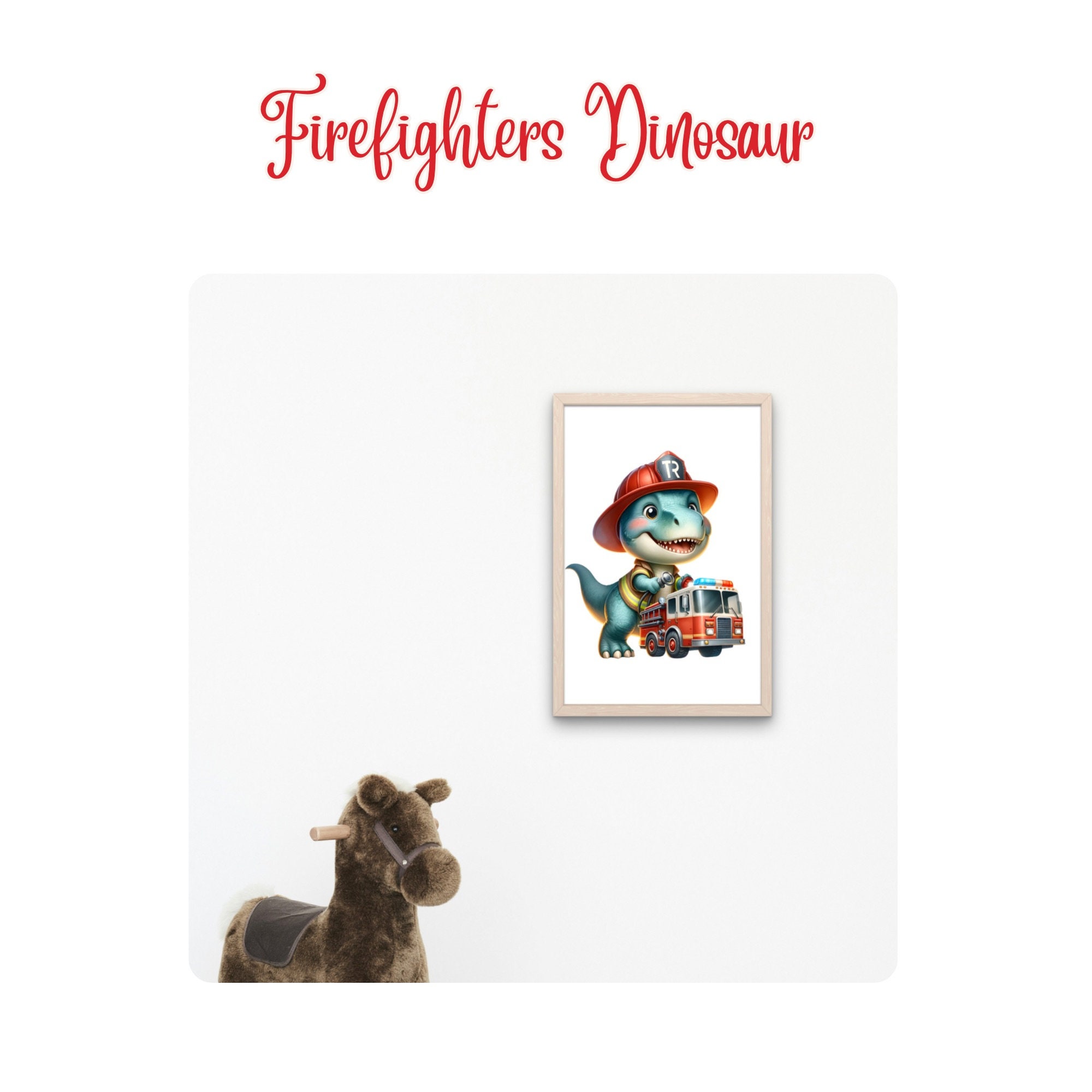 Watercolor Firefighter Dinosaur Clipart: 24 PNG Designs (commercial Use ...