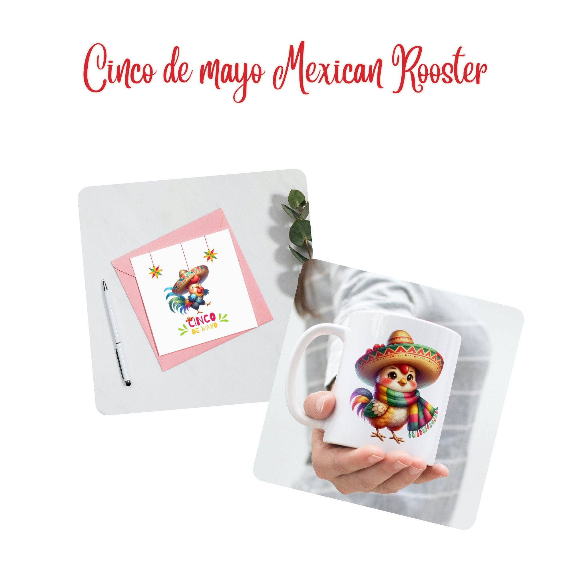 Watercolor Cinco De Mayo Mexican Rooster Clipart, Rooster PNG, Cinco De ...