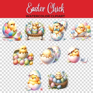 Watercolor Easter Chicks Clipart, Easter Clipart, Nursery Decor, Easter ...