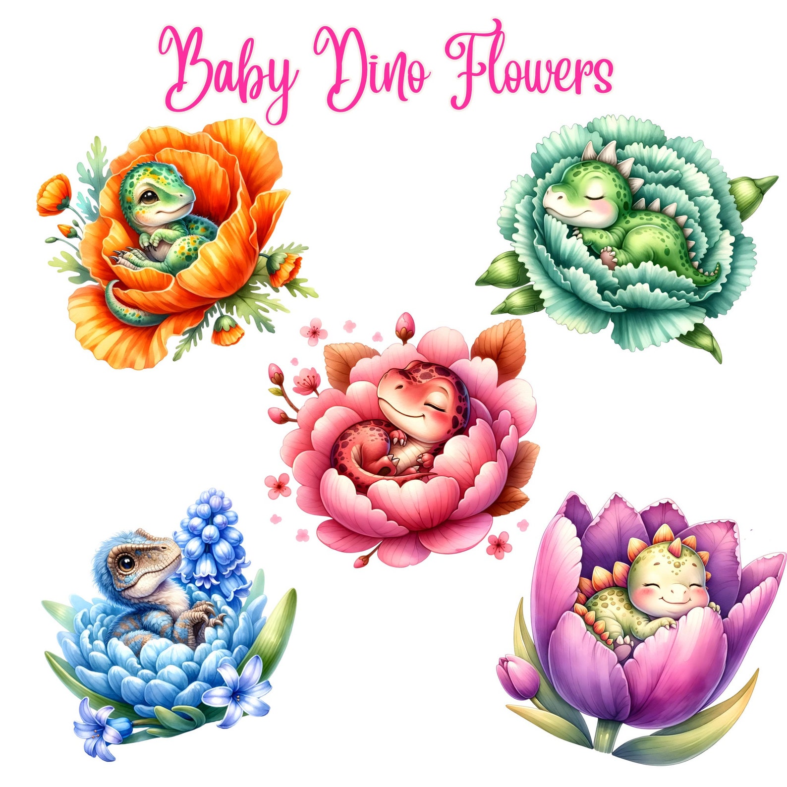 Watercolor Dinosaur Clipart, Easter Dinosaur Clipart, Baby Dinosaur PNG ...