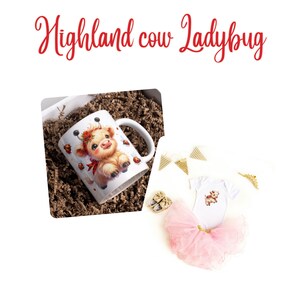 Watercolor Ladybug Highland Cow Clipart: 24 Pngs (commercial Use) - Etsy