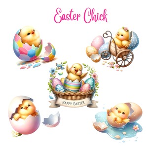 Watercolor Easter Chicks Clipart, Easter Clipart, Nursery Decor, Easter ...