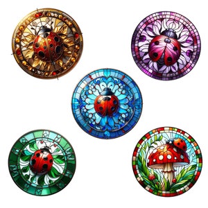 Stained Glass Ladybug Clipart: Watercolor PNG (digital Download) - Etsy