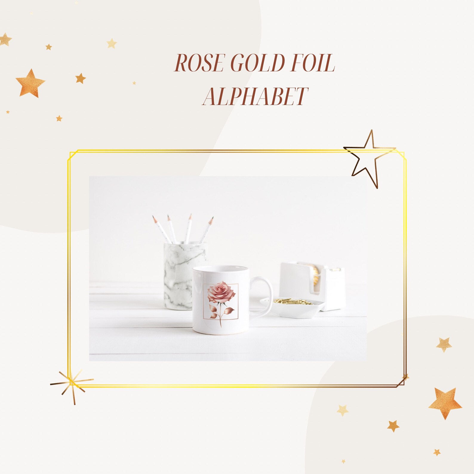 Rose Gold Floral Alphabet Clipart, Floral Letters PNG, Watercolor ...