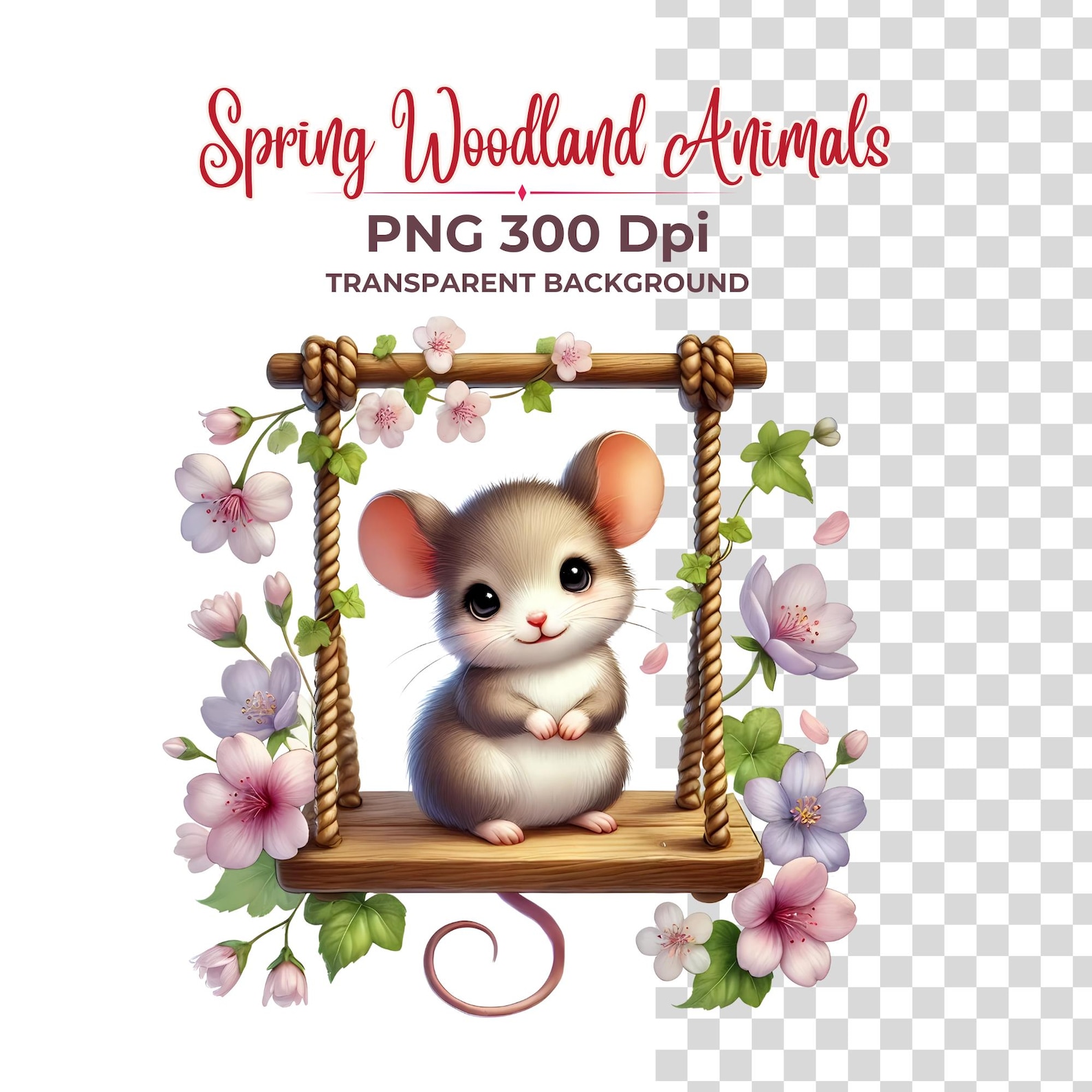 Watercolor Spring Animals Clipart, Cute Woodland Animals PNG, Baby ...