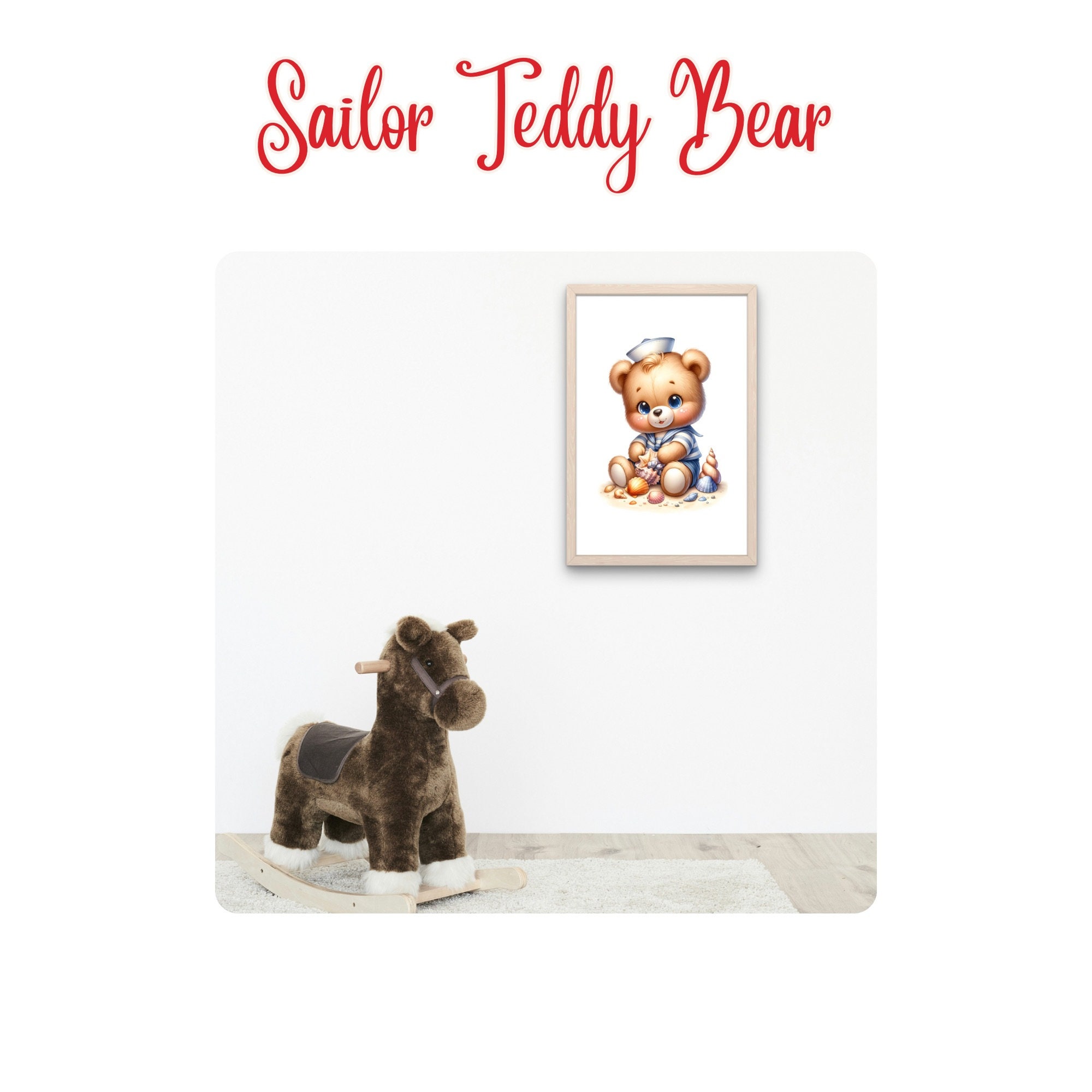 Watercolor Sailor Teddy Bear Clipart: Nautical Nursery PNG (digital ...