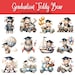 Watercolor Graduation Teddy Bear Clipart: 24 PNG Images (commercial Use ...