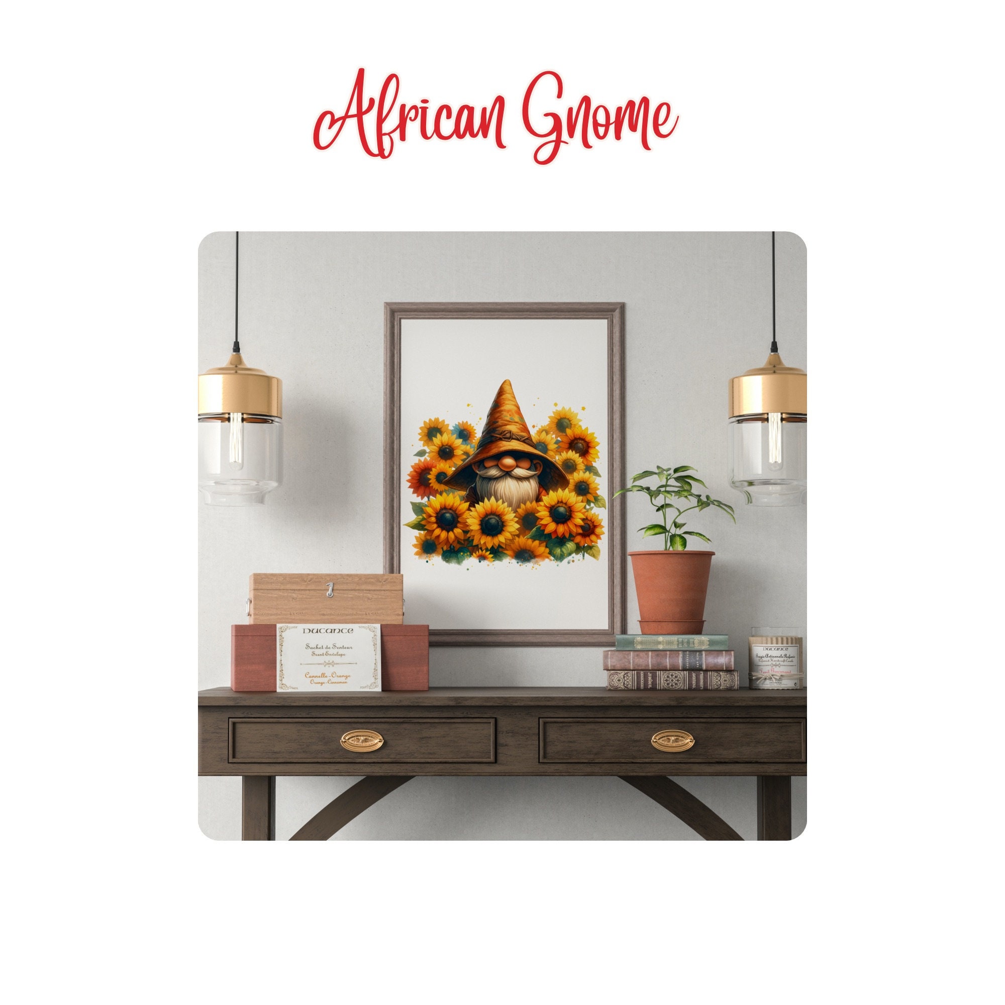 African Gnome Watercolor Clipart: Black History Month, Juneteenth (PNG ...