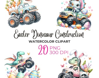 Watercolor Easter Dinosaur Clipart, Easter Clipart, Nursery Clipart ...