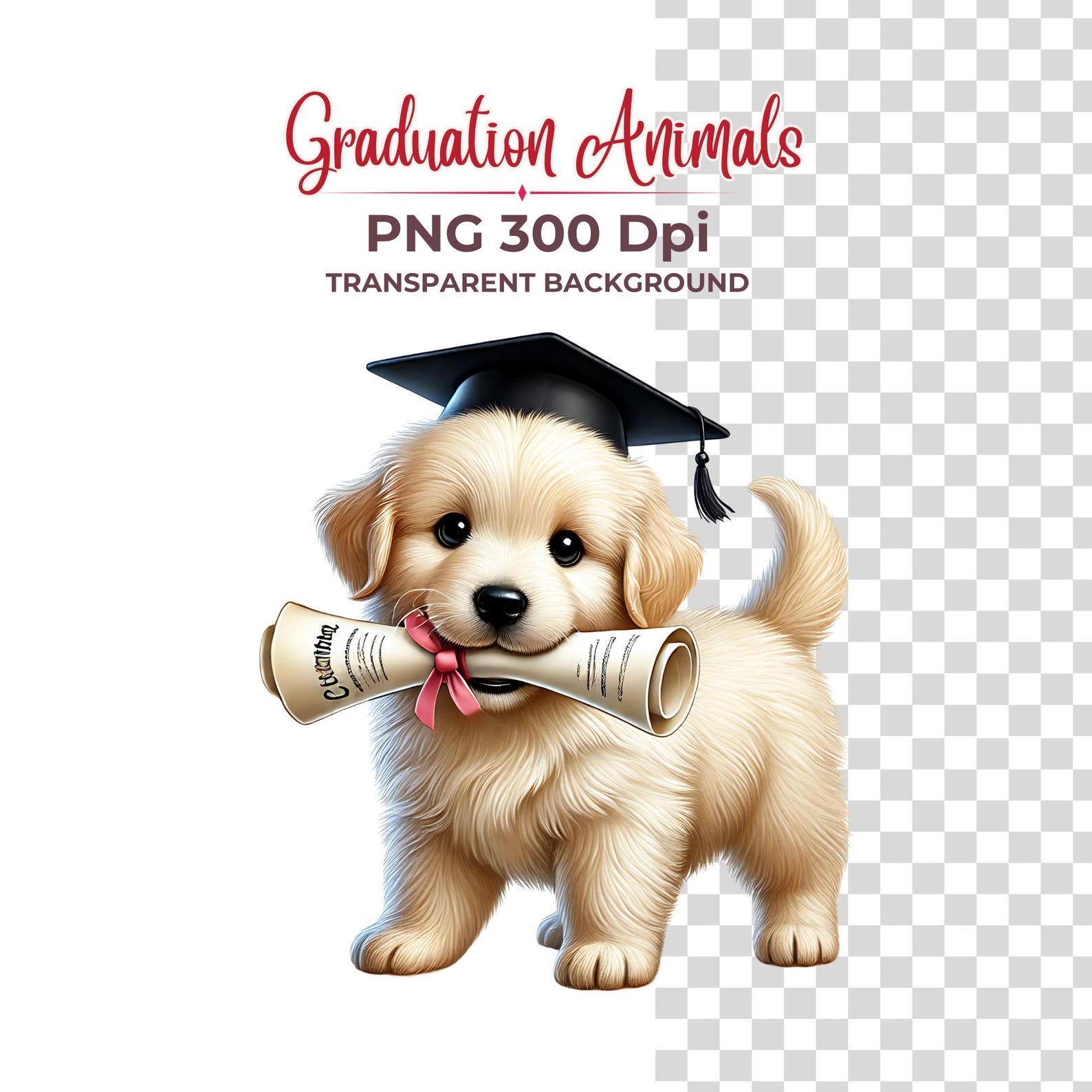 Watercolor Graduation Animals Clipart, Cute Animals PNG, Baby Animals ...