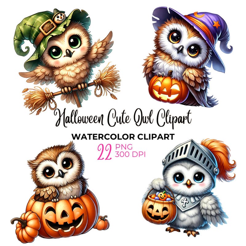 Fall Owl Clipart - Etsy