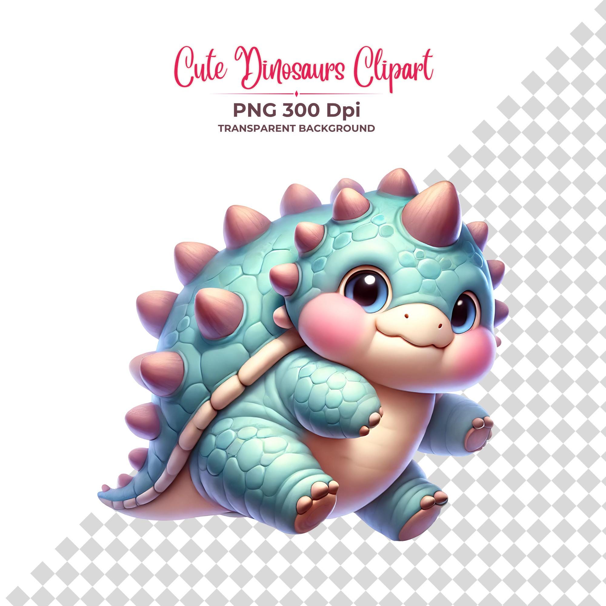 Watercolor Dinosaur Clipart, Cute Baby Dino PNG, Nursery Art (digital ...