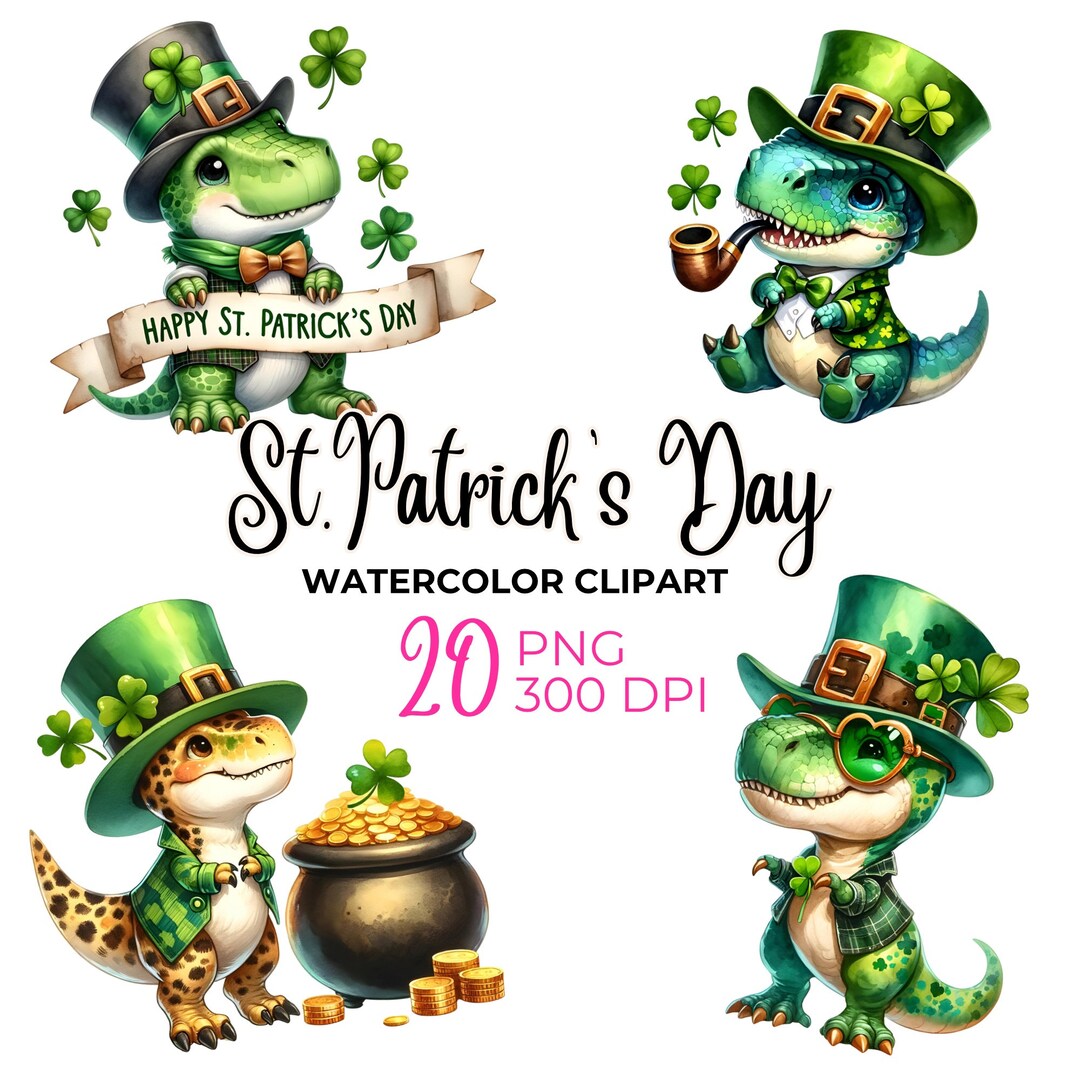 Saint Patrick’s Day Clipart, St. Patrick’s Day Dinosaur Clipart ...