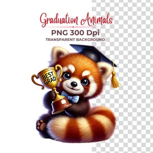Watercolor Graduation Animals Clipart, Cute Animals PNG, Baby Animals ...