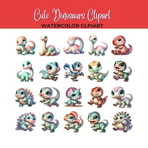 Watercolor Cute Dinosaur Clipart, Baby Dinosaur PNG, Dinosaur Baby ...