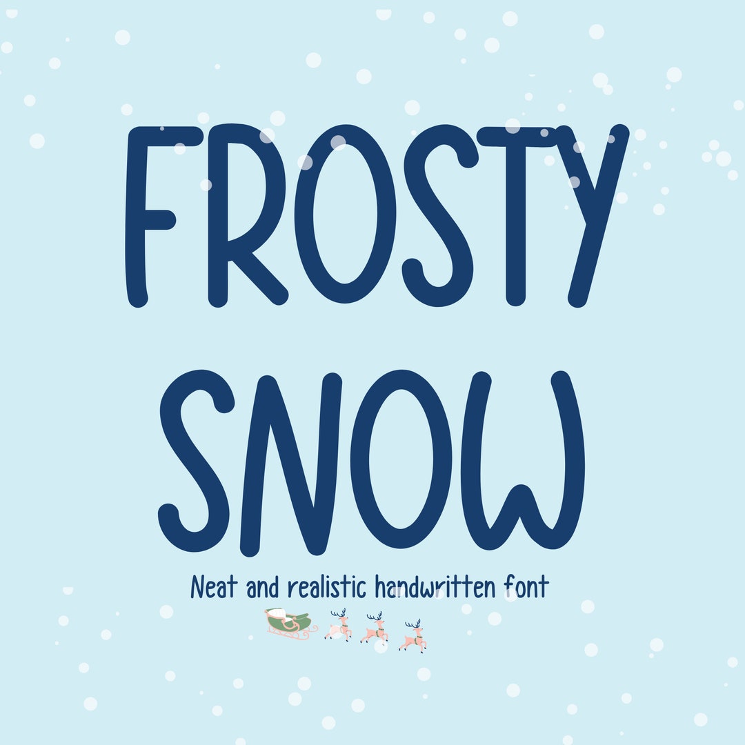Frosty Snow Realistic Handwritten Font Note Font Neat - Etsy