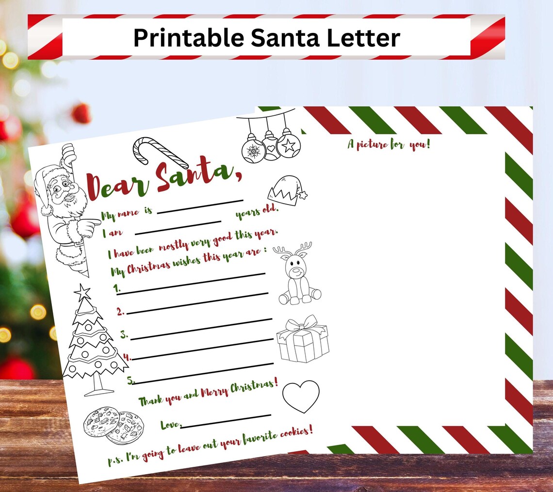 Letter to Santa, Kids Letter to Santa, Printable Letter to Santa, Kids ...