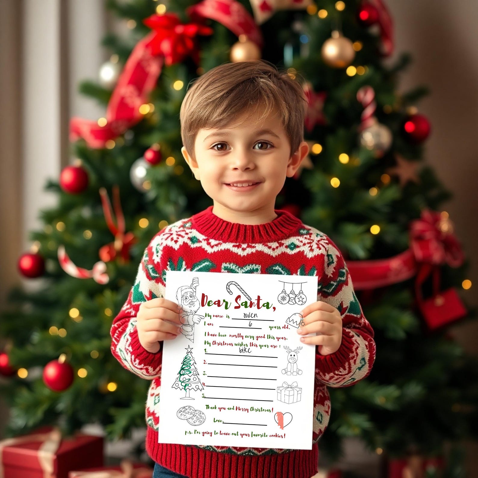 Letter to Santa, Kids Letter to Santa, Printable Letter to Santa, Kids ...