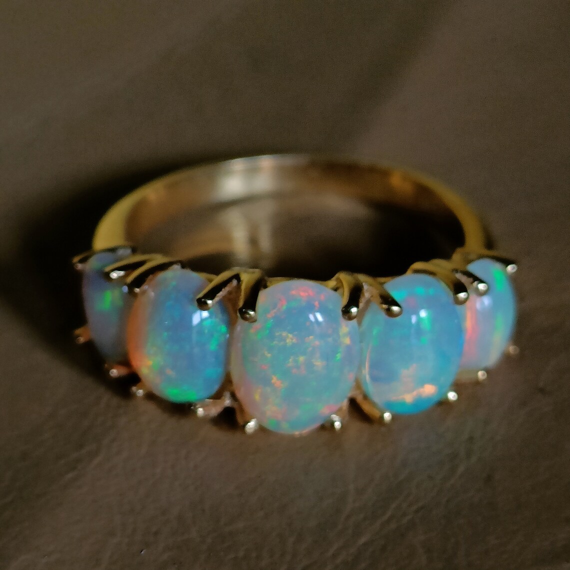 Vintage Colourful Opal Ring 18k Solid Gold Opal Ring Unique Opal Ring ...