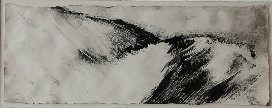 Monotype Print. Black and White Monotype Print. Original Monotype Print ...
