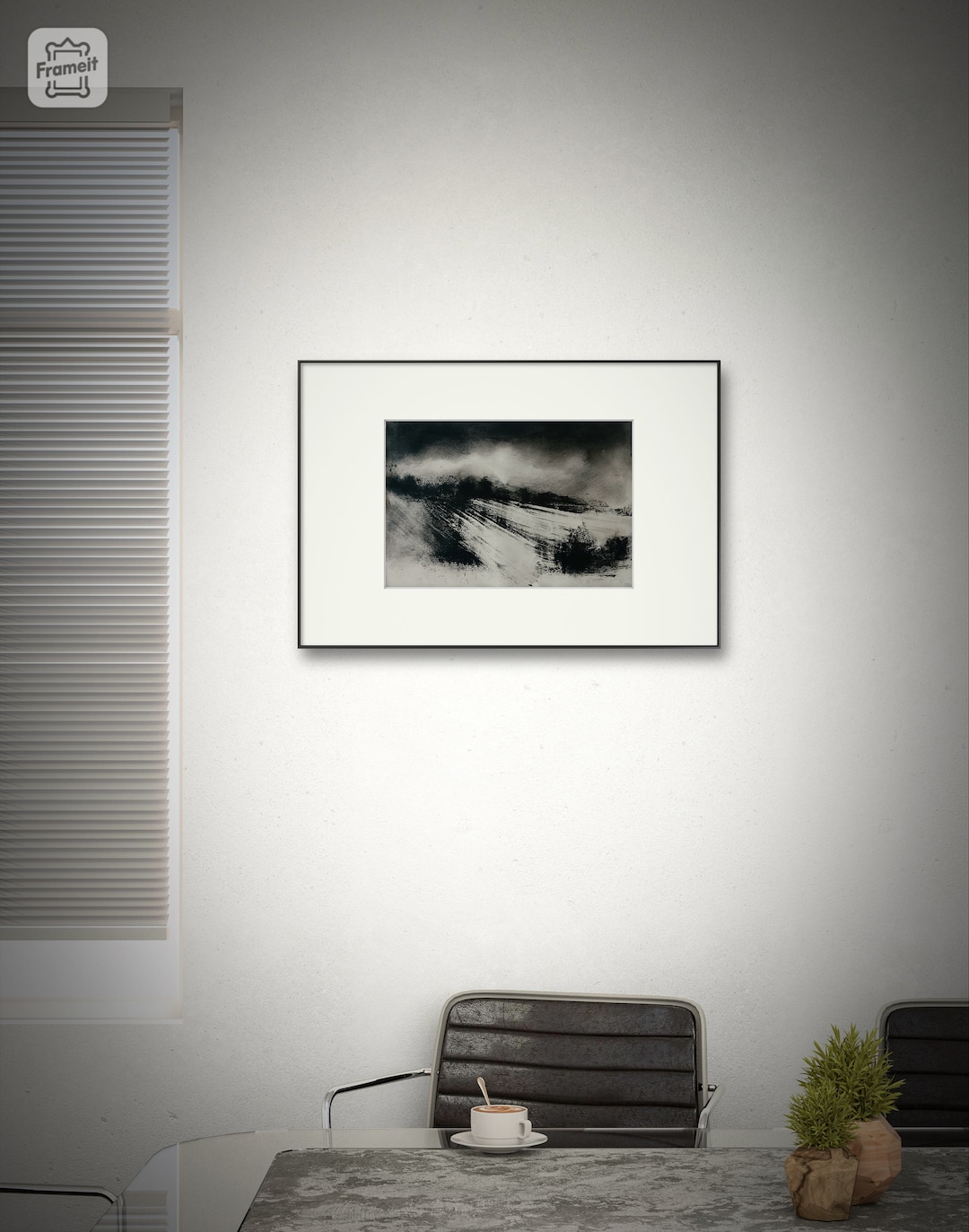 Monotype Print. Black and White Monotype Print. Original Monotype Print ...