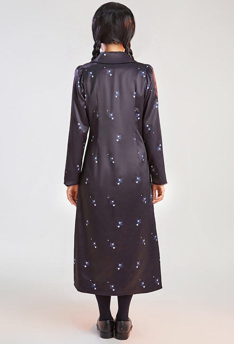 Wednesday Addams Cosplay Costume Long Dress With Socks, Halloween Adult ...