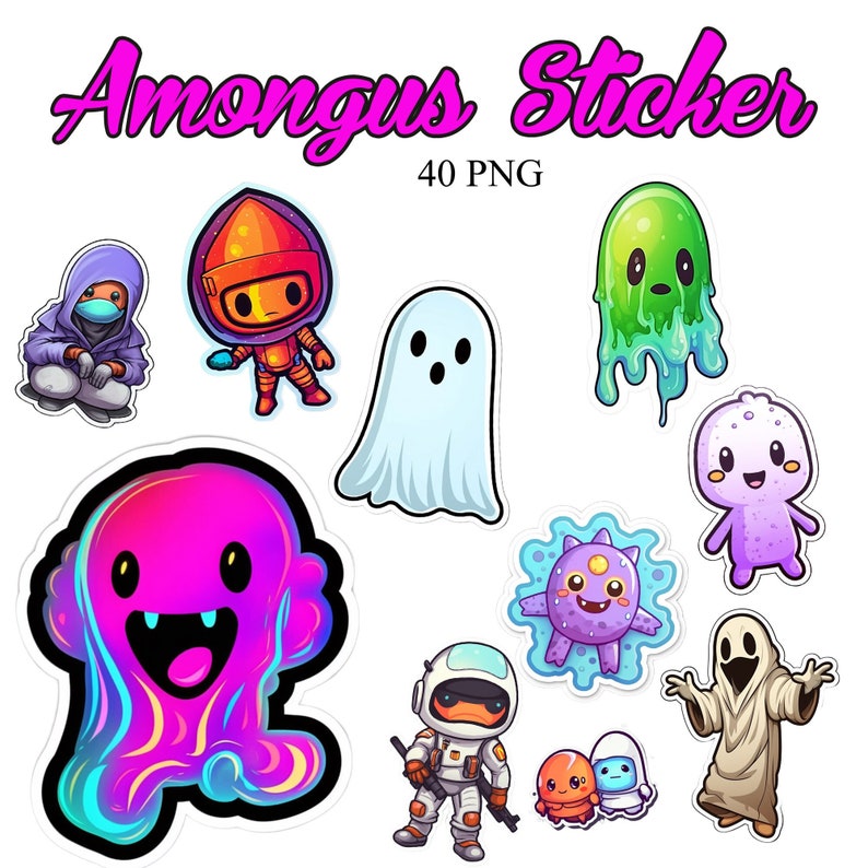 Among Us Png Design Bundle Clipart Game Impasta Characters PNG Digital ...
